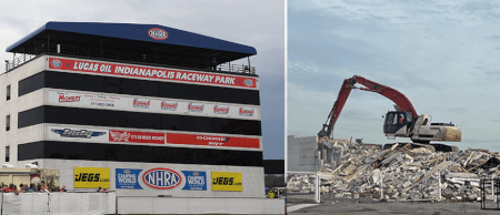 Parks Tower razed as a part of upgrades at Lucas Oil Indianapolis ...
